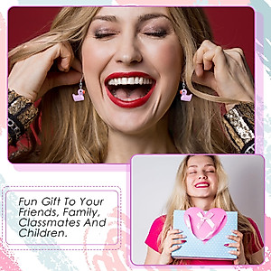 Yinkin 6 Pairs Rubber Duck Earrings Cute Ducky Earrings for Women Jewelry Gift Resin Dangle Drop Earring Cruise Earring(Conventional Style)