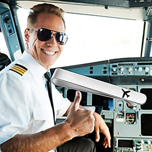 LQRI Airplane Tie Clip Airplane Jewelry Pilot Gift Fly Safe Tie Clip Aviation Gifts Pilot Tie Bar Gifts Traveling Long Distance Relationship Gift for Men (Airplane Tie Clip)