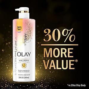 Olay Cleansing & Nourishing Body Wash with Vitamin B3 and Hyaluronic Acid, 26 fl oz (Pack of 4)