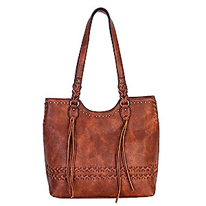 Lady Conceal Concealed Carry Purse - Riley Scoop-Top Tote (Mahogany)