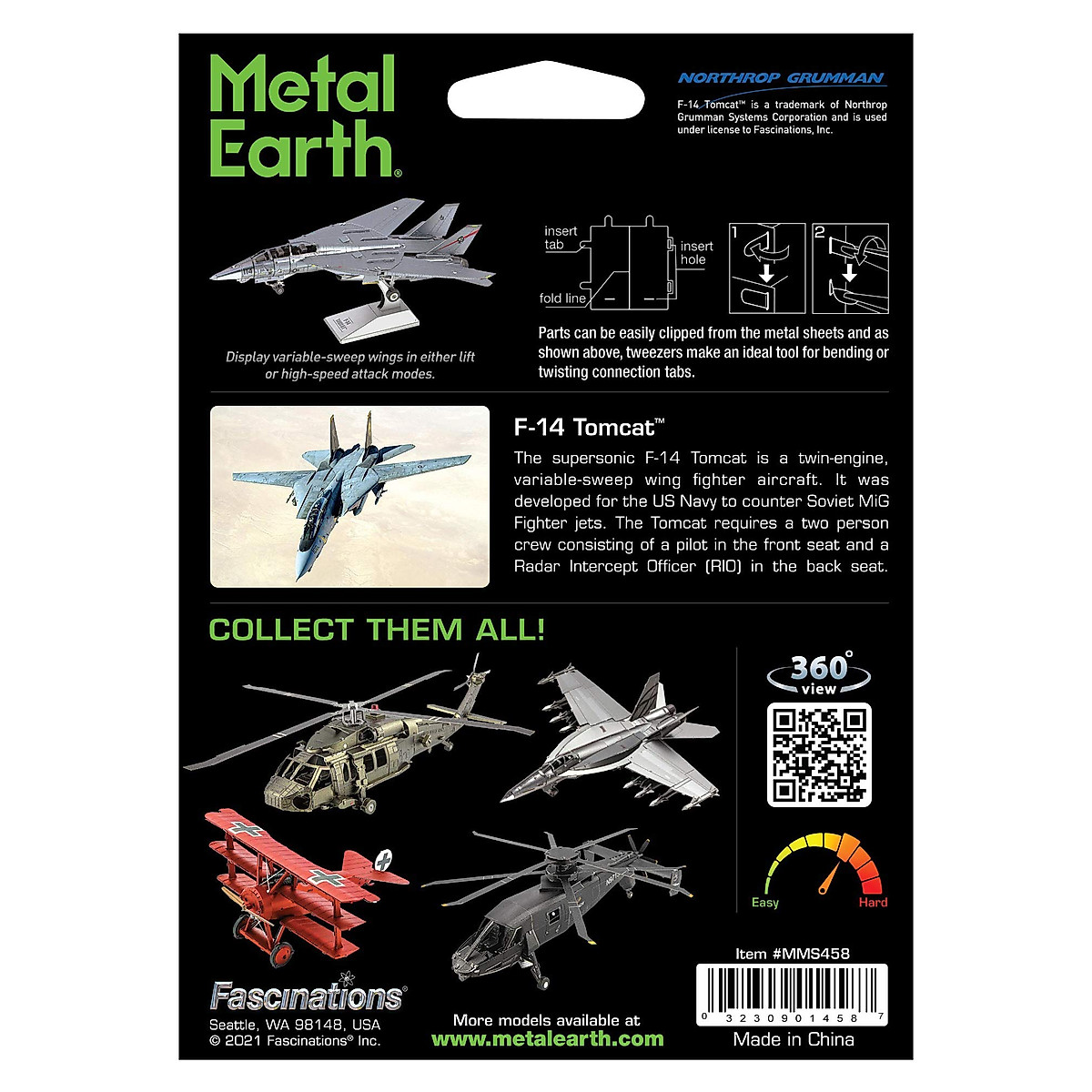 Metal Earth F-14 Tomcat 3D Metal Model Kit Fascinations