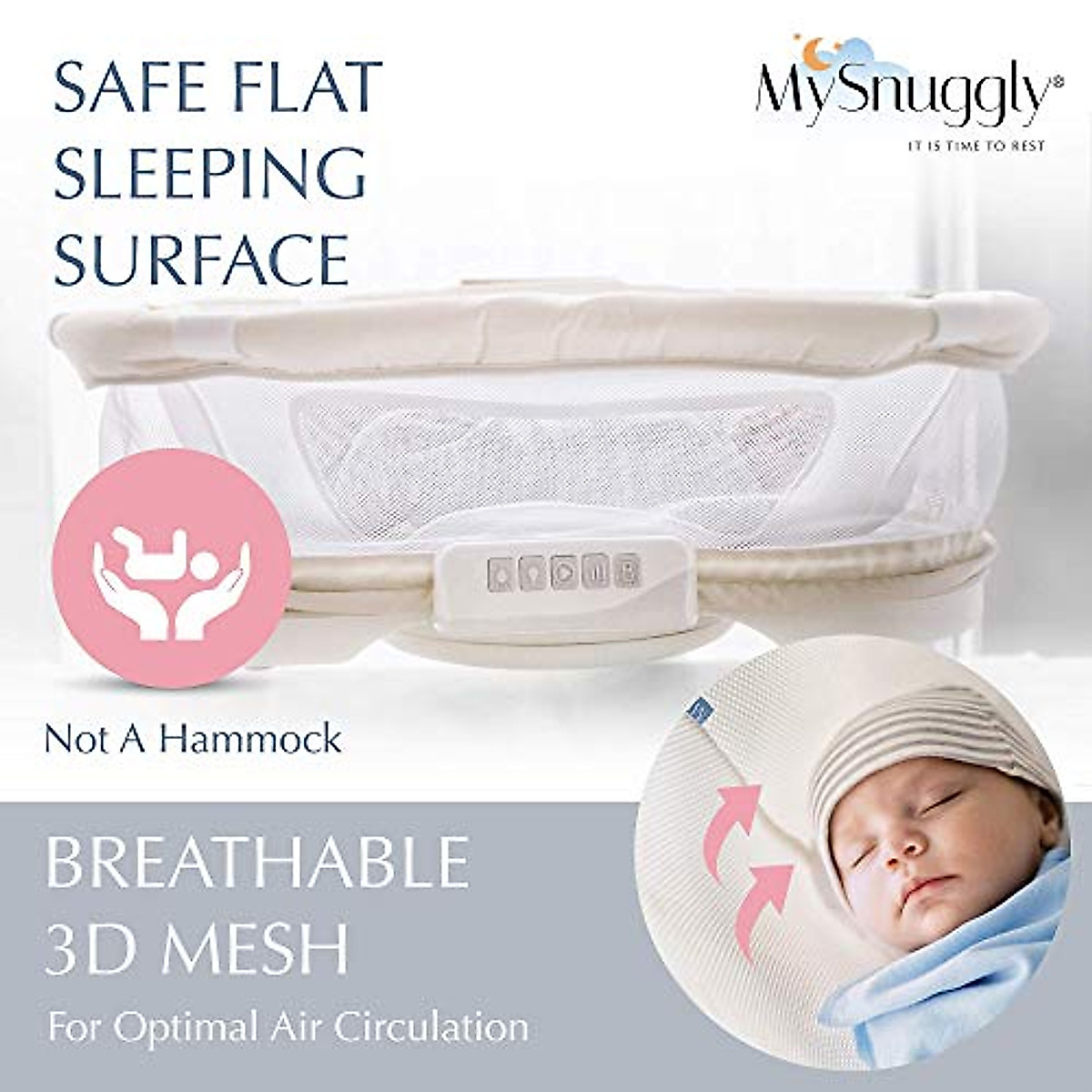 MySnuggly Newborn Bassinet Insert for Halo Bassinets | Patented Safe Real Cuddling Feeling for Better Sleep