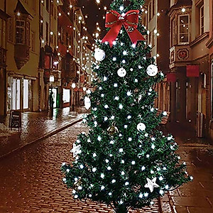 Solar Christmas Lights, 72ft 200 LED Solar String Lights with 8 Modes, Waterproof Outdoor Christmas String Lights for Patio, Garden, Party, Yard, Fence, Tree, Holiday, Christmas Decorations (White)