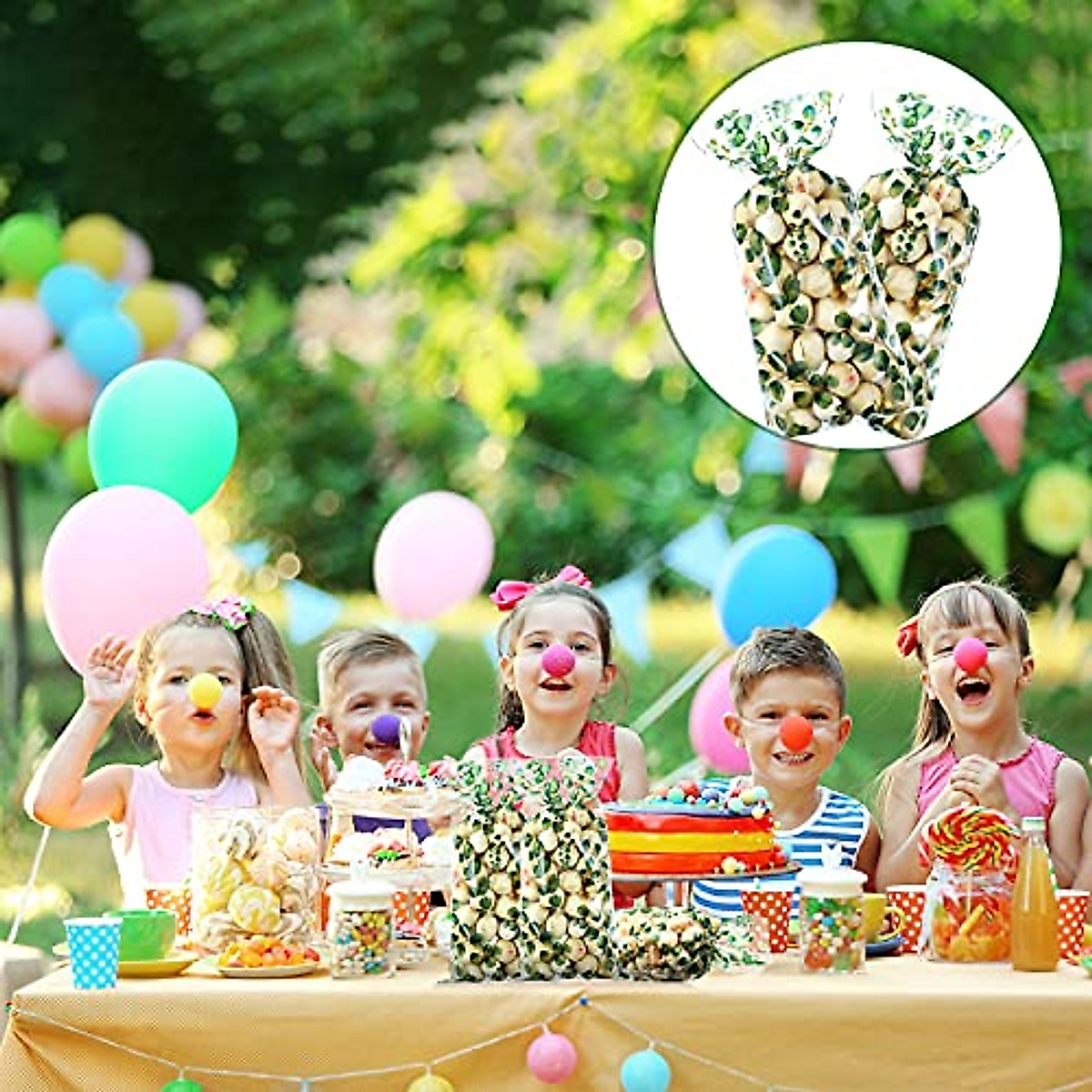Outus Eucalyptus Party Cellophane Treat Bag Candy Bags for Baby Shower Wedding Bridal Shower Supplies Favors Decorations Birthday Theme Greenery Floral Graduation Decor(100 Pieces)