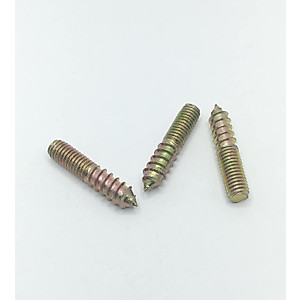 Haozheng Hanger Bolt M8x40 Double Headed Bolt Self-Tapping Screw for Furniture 20Pcs Bronze