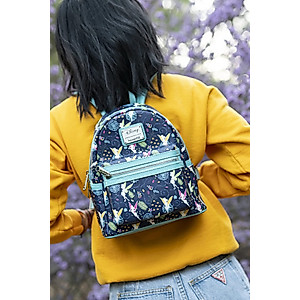 Loungefly Women's Disney Teal Tinkerbell Glow in the Dark Allover Print Backpack