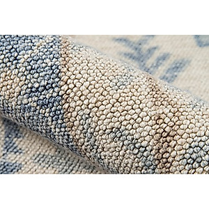 Momeni Anatolia Wool and Nylon Area Rug, 5'3" X 7'6", Blue