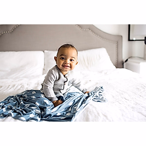 Large Premium Knit Baby Swaddle Receiving Blanket "Quarterback" by Copper Pearl