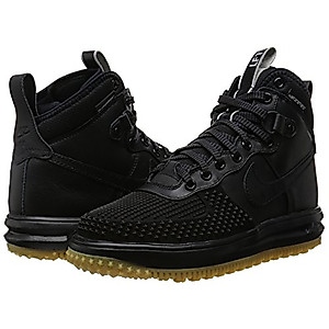 Nike Mens Lunar Force 1 Duckboot Black/Black/Metallic Silver/an Boot 10 Men US