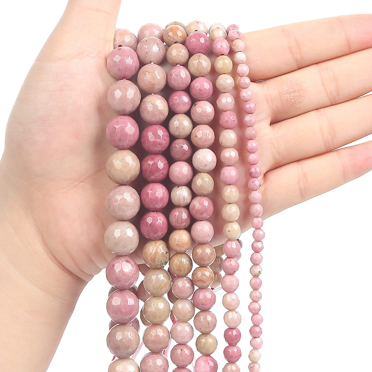 NHBT YU 4/6/8/10/12mm Natural Stone Red Wood Grain Round Beads Loose Spacer Bead for Jewelry Making DIY Accessories T87 (Color : H8591, Item Diameter : 12mm)