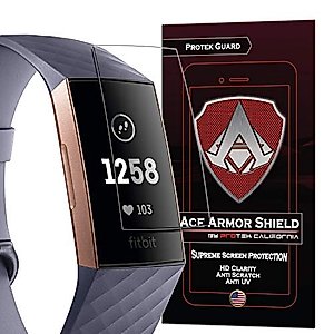 Ace Armor Shield (8 Pack) Premium HD Waterproof Screen Protector compatible with Fitbit Charge 4 / Charge 3