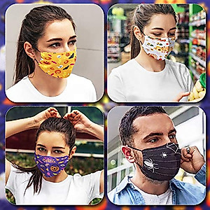 6 Pieces Halloween Fabric Patchwork Thanksgiving Pumpkin Pattern Sewing Craft Fabric 19.6 x 19.6 Inch Halloween Cotton Printed Fabric for DIY Clothes Sewing Crafts