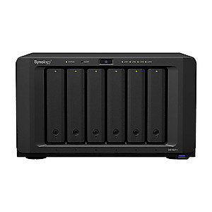 Synology DiskStation DS1621+ NAS Server with Ryzen 2.2GHz CPU, 32GB Memory, 60TB HDD Storage, 1TB M.2 NVMe SSD, 4 x 1GbE LAN Ports, DSM Operating System