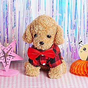 Tongcloud 3 Pack Plaid Puppy Cat Shirt Cute Dog Shirt Cat Shirt Dog Plaid Shirt Dog Shirts for Extra Small Dogs Cats Birthday Party and Holiday Photo