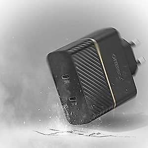 OtterBox USB-C Dual Port Fast Charge Wall Charger, 50W Combined (USB-C 30W + USB-C 20W) - BLACK SHIMMER