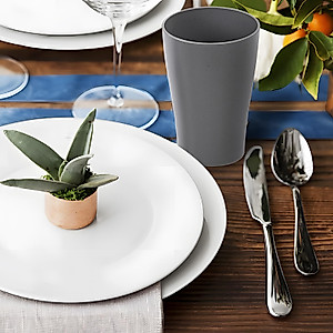 ejonirinjonir EI 8pcs Dark Grey Wheat Straw Cups,15oz Plastic Reusable Cups,Unbreakable Plastic Tumbler Cups,Large Cups for Kitchen,Dishwasher Safe Water Plastic Glasses for Water, Coffee, Juice, Tea