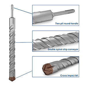 E&K 1-1/4’’ Inch SDS Plus Rotary Hammer Drill Bit for Anchoring in Concrete Masonry Stone Cement Fencing Fence Panels Installation
