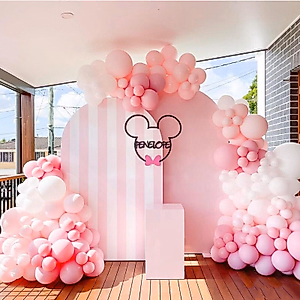 412pcs Pastel Pink Balloon Garland Arch Kit 18 12 10 5 Inch Different Sizes Light Pink Latex Balloons for Baby Shower Birthday Happy Gender Reveal Party Decoration
