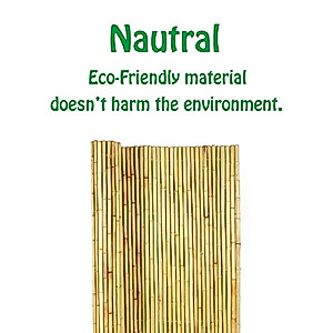 Mininfa Natural Rolled Bamboo Fence, Eco-Friendly Bamboo Fencing, 0.7 in D x 4 feet High x 6 feet Long, Bamboo Screen for Garden, Privacy