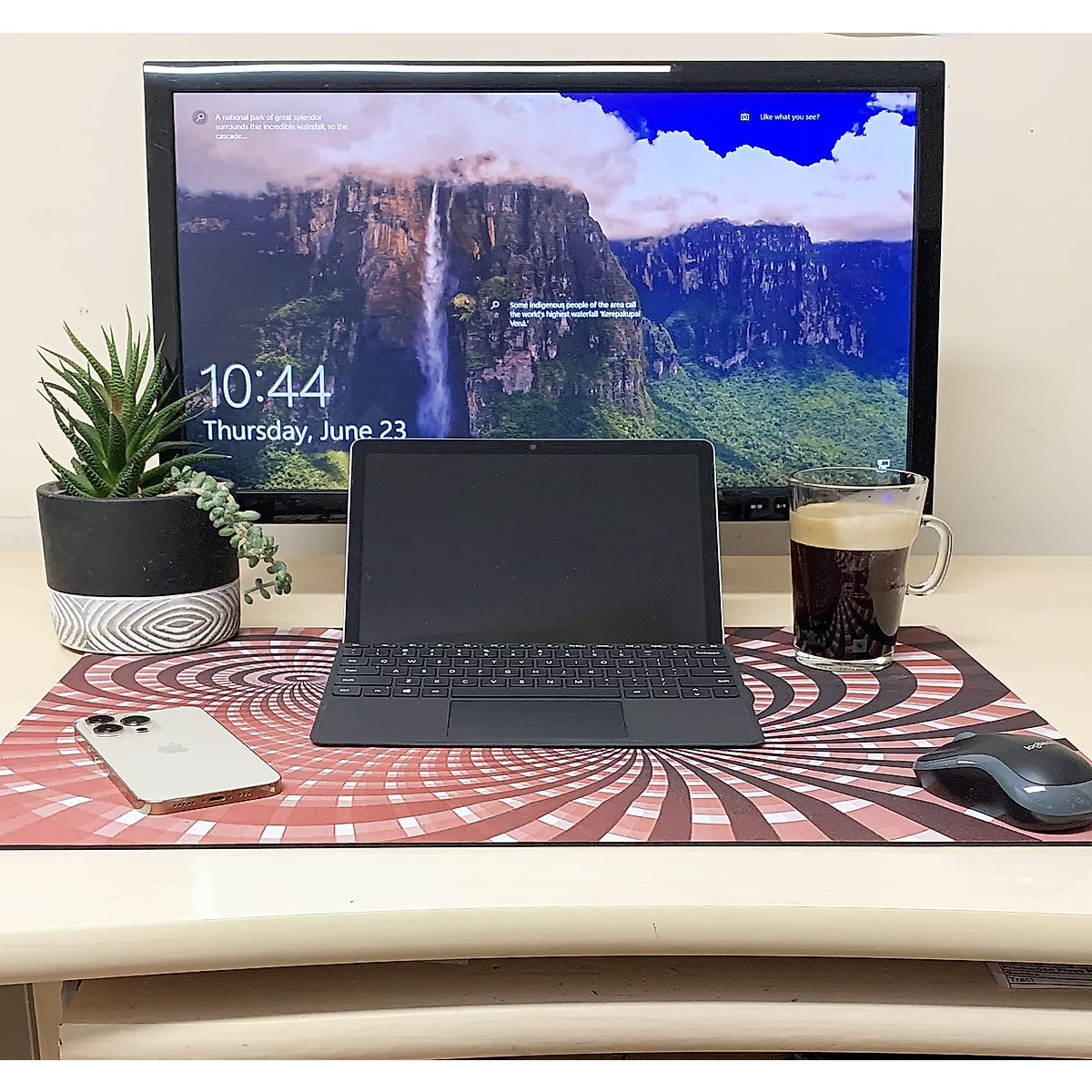3dRose A Chocolate Chip Cookie with Text Above - Desk Pad Place Mats (dpd-360740-1)