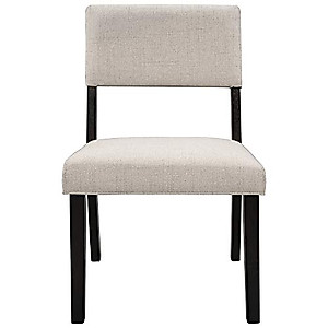 P PURLOVE 5 Pieces Dining Table Set Round Kitchen Table with 4 Upholstered Chairs for Dining Room, Espresso