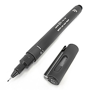 Uni Pin Fineliner Drawing Pen - Dark Grey Tone - 0.1mm - Pack of 3