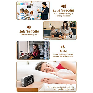 DOOMAY Rechargeable Digital Kitchen Timer - Large LED Magnetic Timer Sound Activated, Brightness and Volume Adjustable, Ideal for Cooking, Classroom, Office and for Kids, Teacher, Seniors to Use