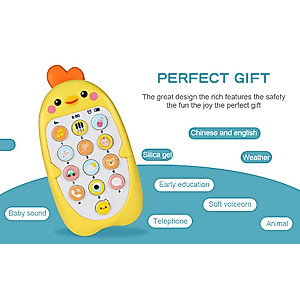 Kids Mobile Phone Toy, Electronic Learning Smartphone Toy, Interactive Educational Cell Phone Toys, with Music Lights Laugh Songs Dialogue, Gift for Baby Toddler Boys and Girls Aged 18months+