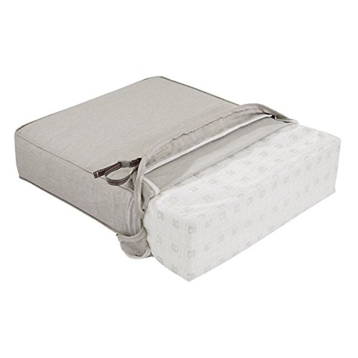 Classic Accessories Montlake Water-Resistant 23 x 25 x 5 Inch Rectangle Outdoor Seat Cushion, Patio Furniture Chair Cushion, Heather Grey, Patio Furniture Cushion Covers