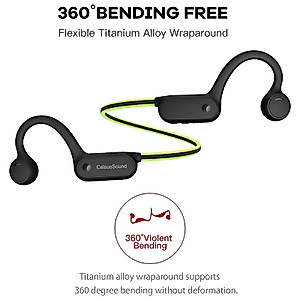 Pinetree Bone Conduction Headphones with MIC, IPX4 Waterproof Bluetooth Sport Headphones, Open Ear Headphones up to 6 Hours of Music and Calls, Wireless Headset for Running, Workout etc. (Green)