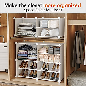 MAGINELS Shoe Rack,40 pairs shoe Organizer,10 tier Tall Portable shoe storage Cubbies cabinet,Plastic Shoes Shelves for Entryway,Livingroom,Bedroom,White