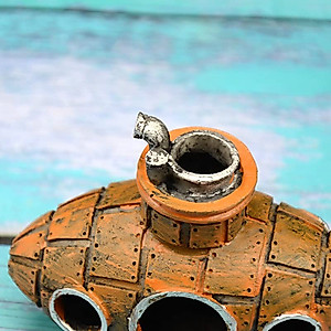 JGQGB Fish Tank Small Fish Hiding House Resin Submarine Decoration Ornaments Landscape Submarine Breeding Tank Aquarium Supplies