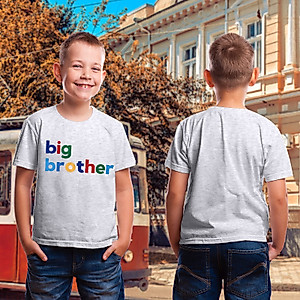 Big Brother Shirt Toddler Baby Boys Promoted to Big Brother Announcement T-Shirt Big Bro Short Sleeve Cotton Tee White Grey