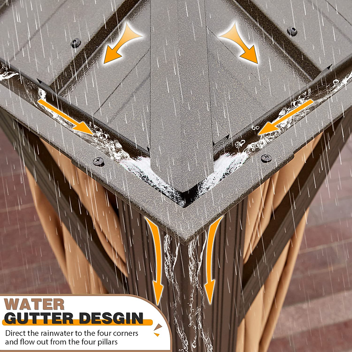 EROMMY 12'x16' Hardtop Gazebo Double Roof Galvanized Steel Canopy Outdoor Aluminum Frame Permanent Metal Pavilion with Netting and Curtains for Patio Backyard Deck and Lawns