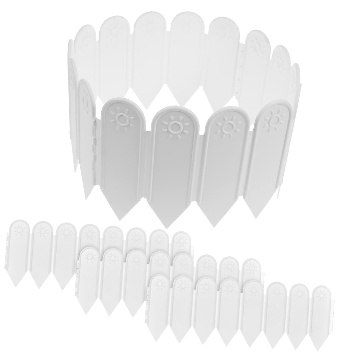 Happyyami 10 Pcs Outdoor Pet Fence Botanical Decor White Fence Pet Fences Garden Edging Plastic Fence Edgings Small Fence for Garden Dog Fence Outdoor Decorative Landscape Border Fringe Lawn