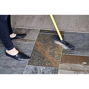 FURemover Pet Hair Remover Carpet Rake - Rubber Broom for Pet Hair Removal Tool with Squeegee & Telescoping Handle Extends from 3-5' Black & Yellow