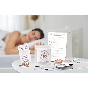 Manifestation Kit,Meditation Accessories, Spiritual Room décor, White Sage Candle,36 pc Positive Affirmations Cards,Healing Stones,for Meditation/Spiritual Healing/Smudging