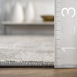 nuLOOM Alice Abstract 7x9 Area Rug for Living Room Bedroom Dining Room Kitchen, Light Grey/Ivory