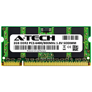 A-Tech 2GB RAM Replacement for CT25664AC800 | DDR2 800MHz PC2-6400 CL6 SODIMM 1.8V Non-ECC SO-DIMM 200-Pin Laptop, Notebook Memory Module