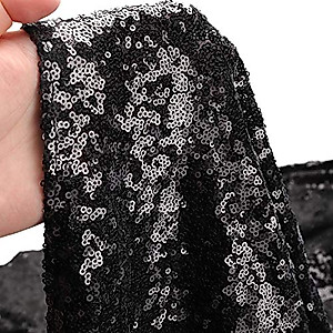 tiosggd Black Sequin Table Runners 2 Packs 12''x108'' Glitter Party Decorations Party Suppliers for Halloween Decorations Baby Bridal Shower Graduation Birthday Wedding Christmas Tablecloth