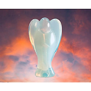 Earth Therapy Pocket Guardian Angel Healing Pack | Includes Opalite Angel Figurine, Angel Token Coin and Serenity Prayer Card
