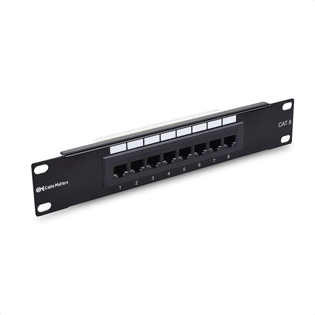 [UL Listed] Cable Matters Mini 8-Port Patch Panel with Mounting Bracket - Compact 10-Inch Wall Mount with 10G Ethernet Support