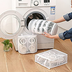 DIKACA Dry for Mesh Organization Cloth Bags Zipper Running Bras Washing Drying Cleaner Pouch Socks Sneaker Lazy White Clothes Machine Storage Wash Bag: Shoes Reusable Organizer Washer