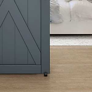 National Hardware N700-114 Interior Sliding Barn Door Hardware Double Floor Guide, 1 3/4 in, Matte Black