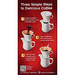 Melitta Gourmet Coffeemaker, Pack of 1, Porcelain Carafe