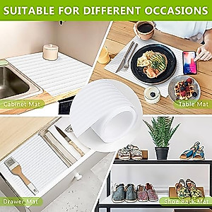 Drawer and Shelf Liner, Shelf Liner Non Adhesive Refrigerator Mats Washable, No Odor Plastic Pantry Liners Wire Shelf Paper Drawer Liner for Cupboard Kitchen Cabinets(White, 23.6 x 78.7 inches)