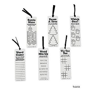 Fun Express Holiday Bookmarks with Activities for Christmas - Stationery - 24 Pieces