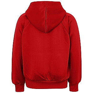 Kids Plain Tracksuit Cuffed Hoodie Red Sweatpants Casual Fashion Girls Boys