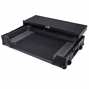 ProX XS-XDJRX3WLTBL ATA Flight Case For Pioneer DDJ-REV5 XDJ-RX3 DJ Controller w/Laptop Shelf, 1U Rack Space & Wheels Black