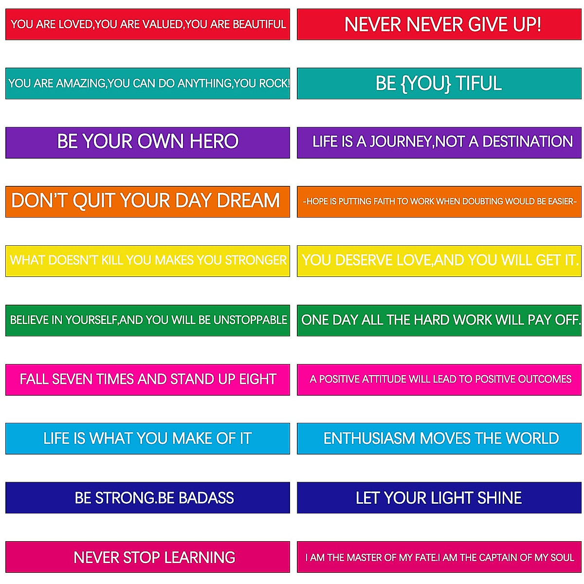 60 Pieces Motivational Quote Rubber Wristbands Colored Inspirational Silicone Bracelets Stretch Unisex Wristbands for Women Men Gifts, 20 Styles